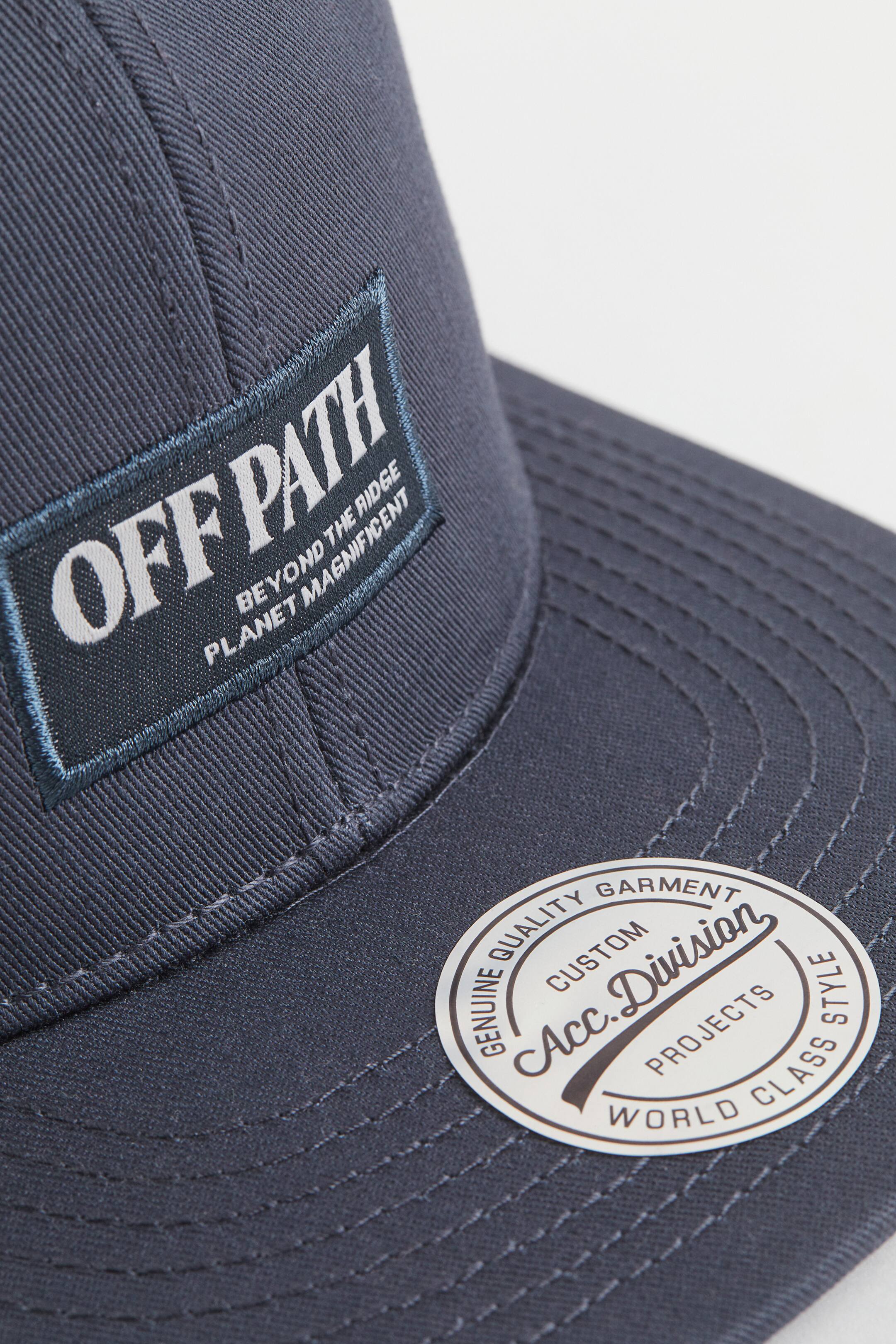 Appliquéd cap - Steel blue/Off Path - Men | H&M GB