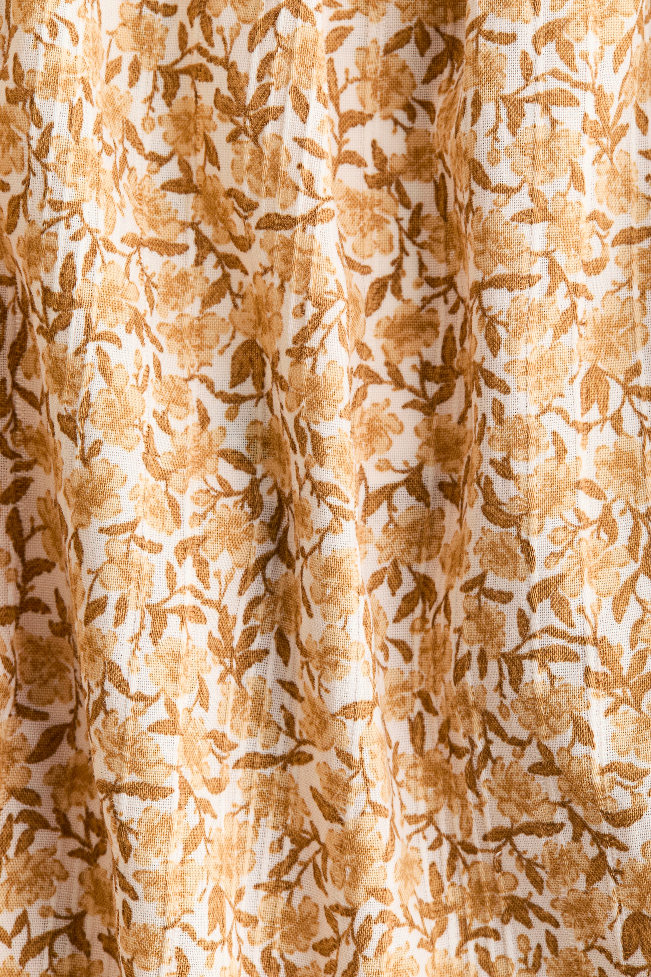 Tie-back puff-sleeved top - Beige/Floral - Ladies | H&M HK