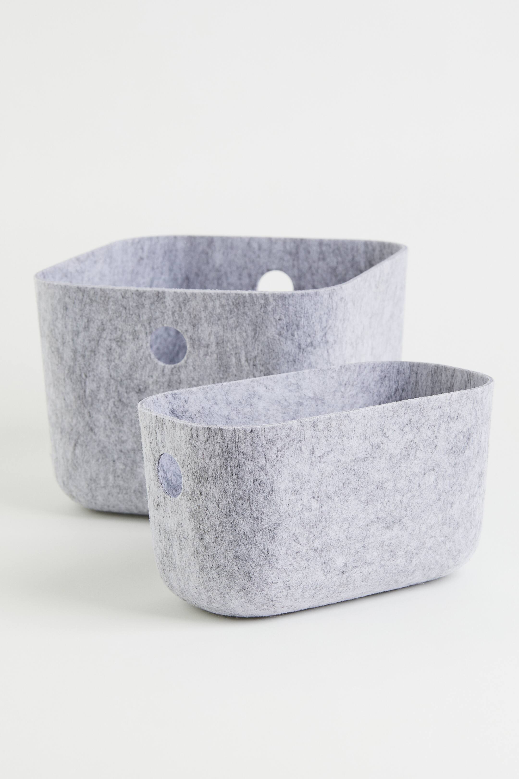 Felted Storage Basket - Light gray melange - Home All | H&M US