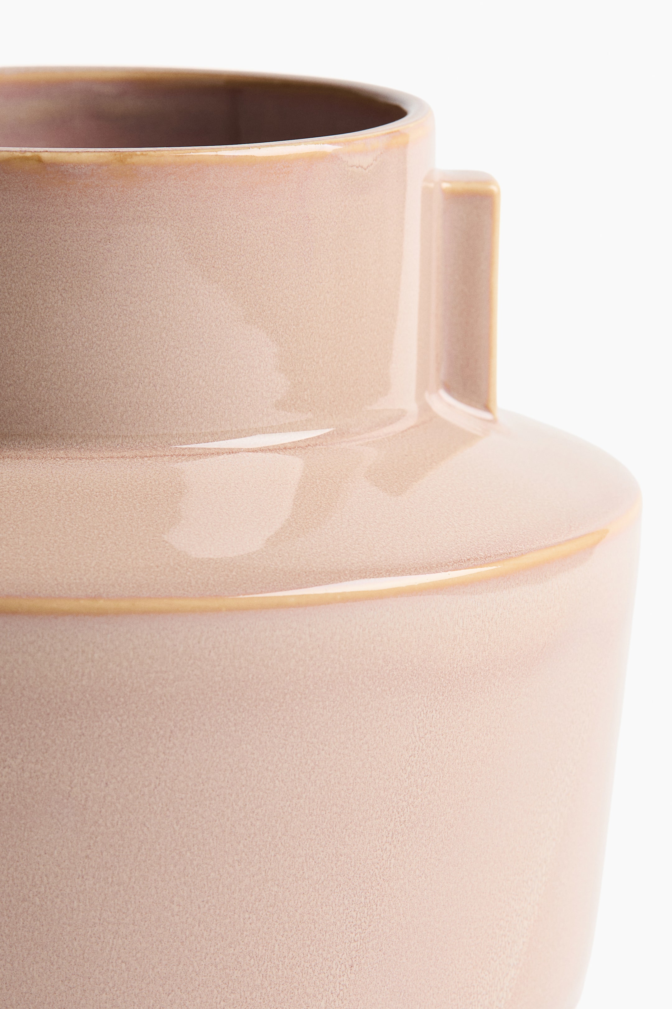 Large reactive-glaze stoneware vase - Light pink - Home All | H&M IN