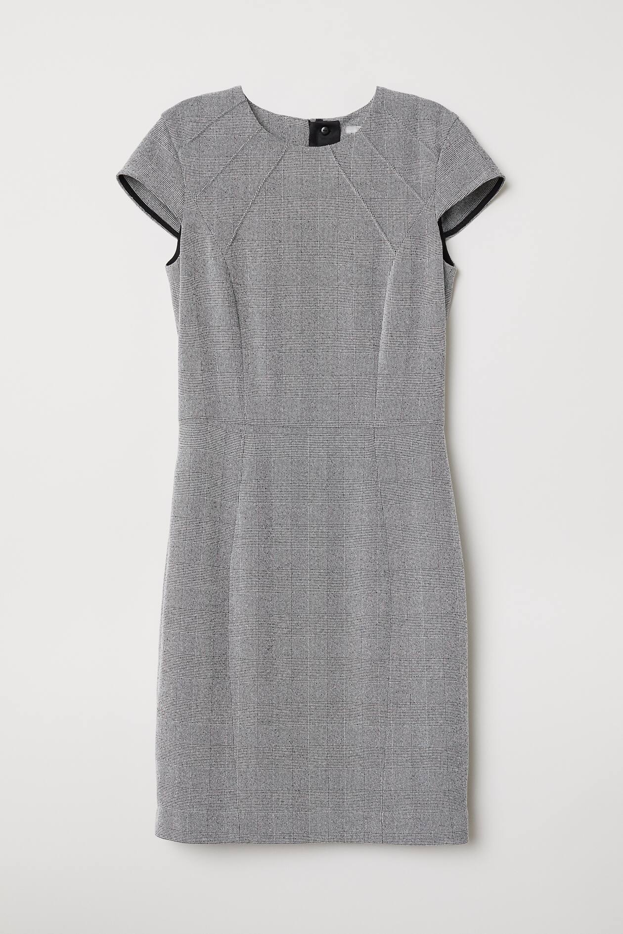 Short dress - Kort ärm - Kort - Grå/Rutig - DAM | H&M SE