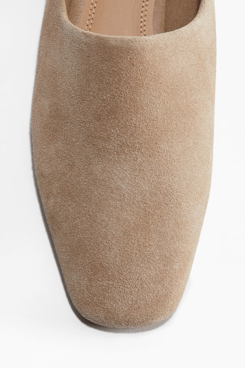 Mules aus Veloursleder - Beige - Ladies | H&M DE