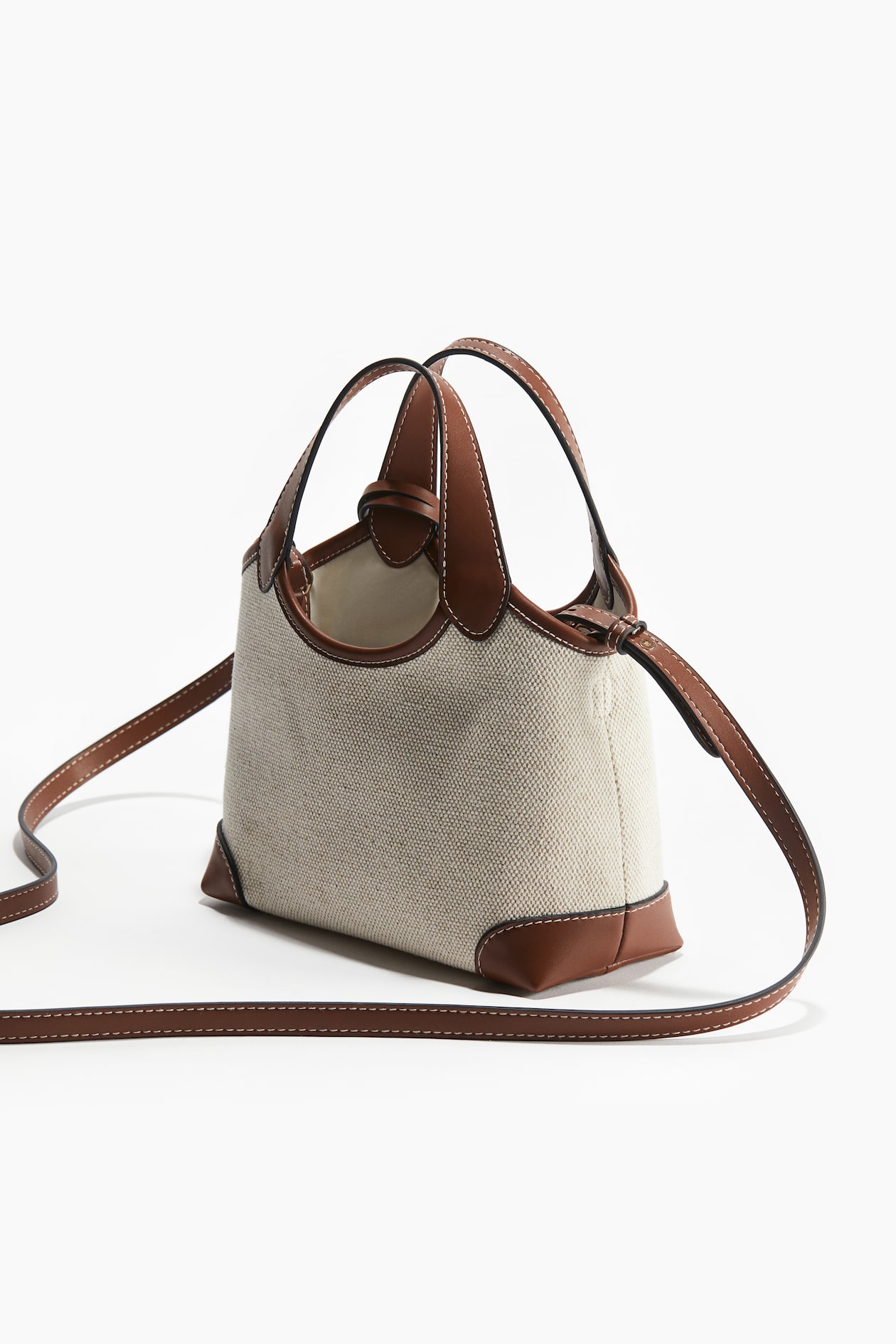 Women's Cream/Brown Linen-blend crossbody bag | H&M GB