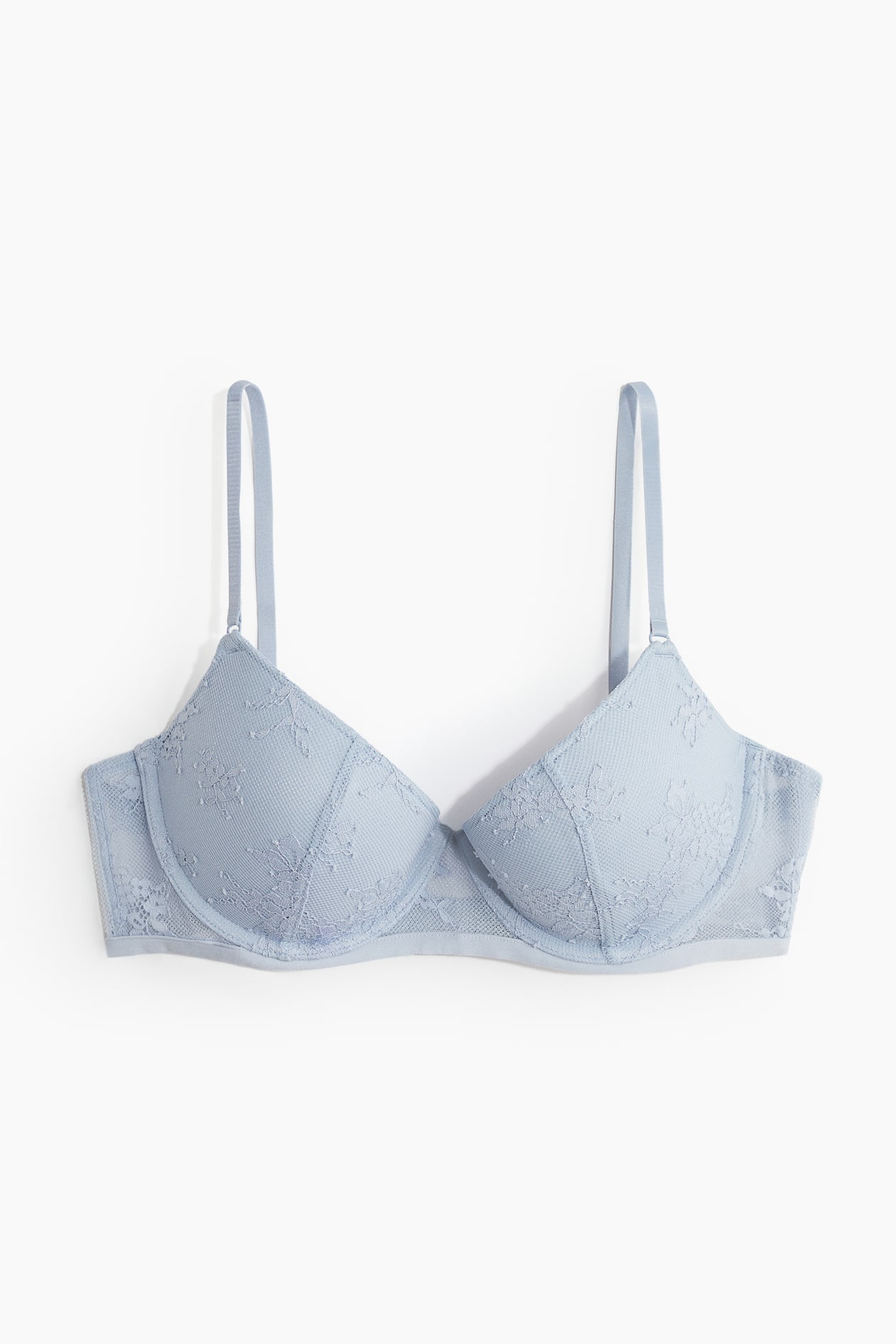 Lace demi push-up bra - Light blue - Ladies | H&M GB