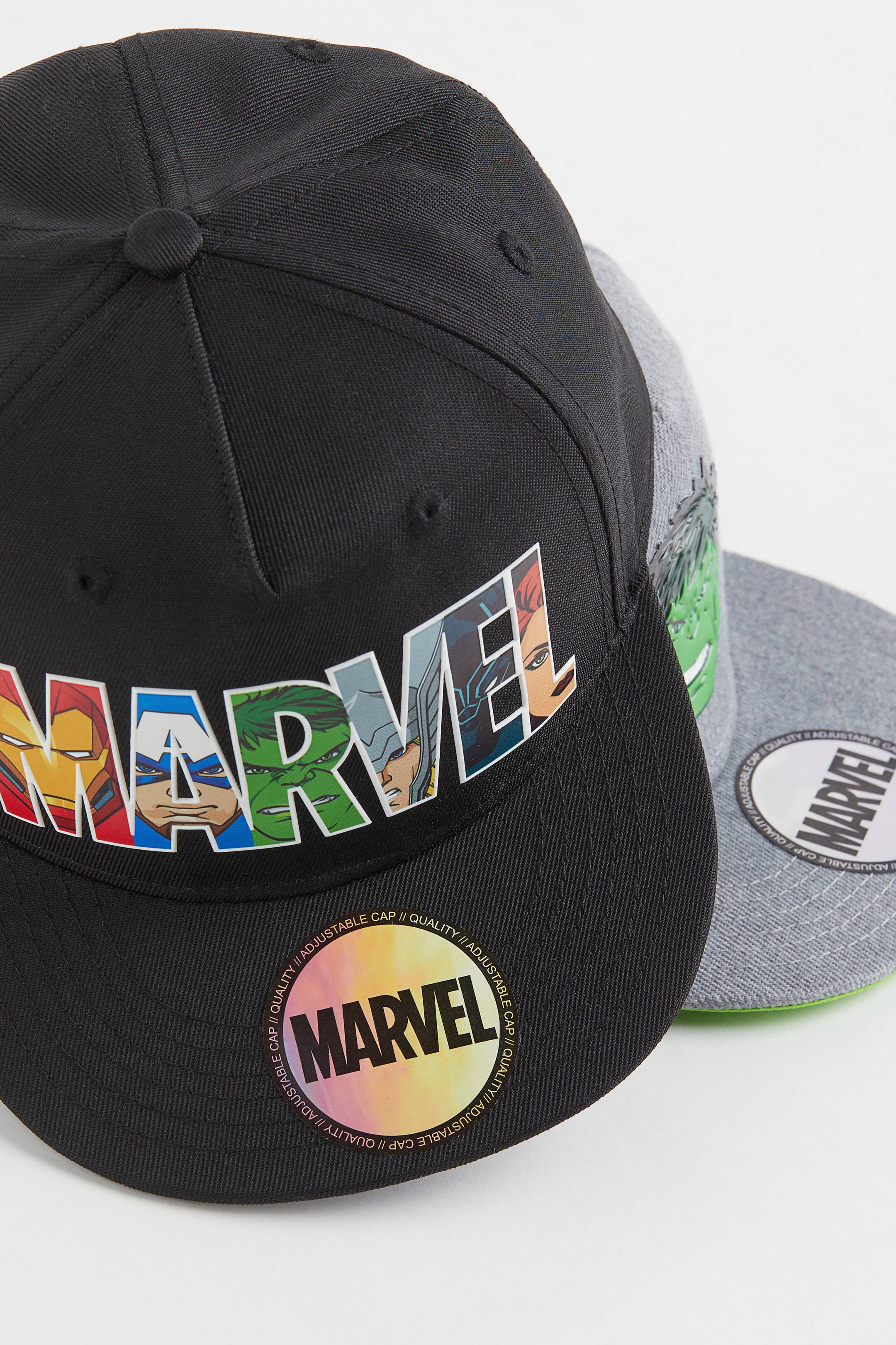 2-pack printed twill caps - Grey/Hulk - Kids | H&M GB