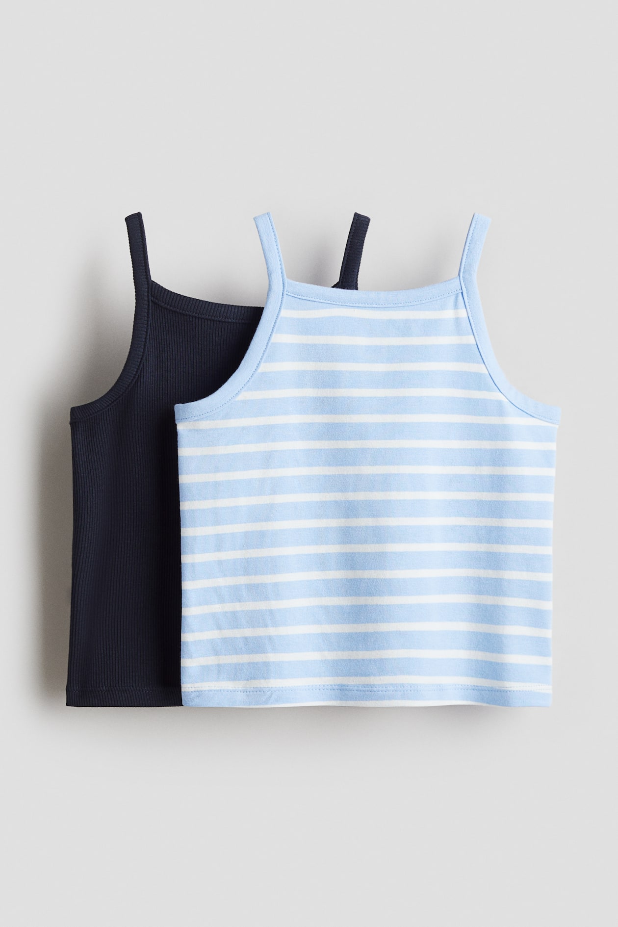 2-pack cotton strappy tops - Navy blue/Light blue - Kids | H&M IN