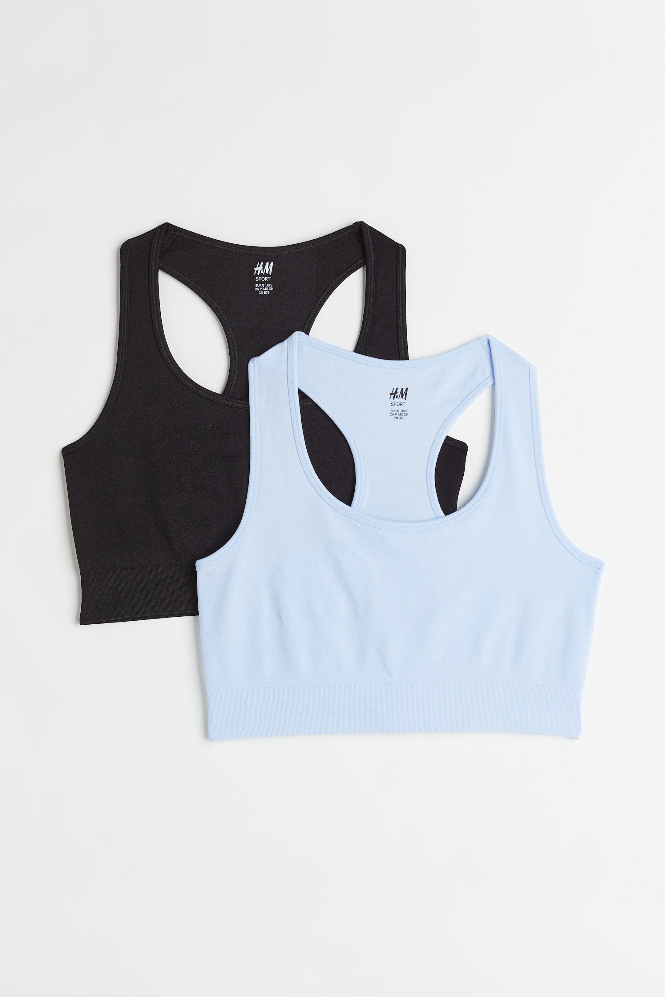 2-pack Light Support Bras - Light blue/black - Ladies | H&M CA