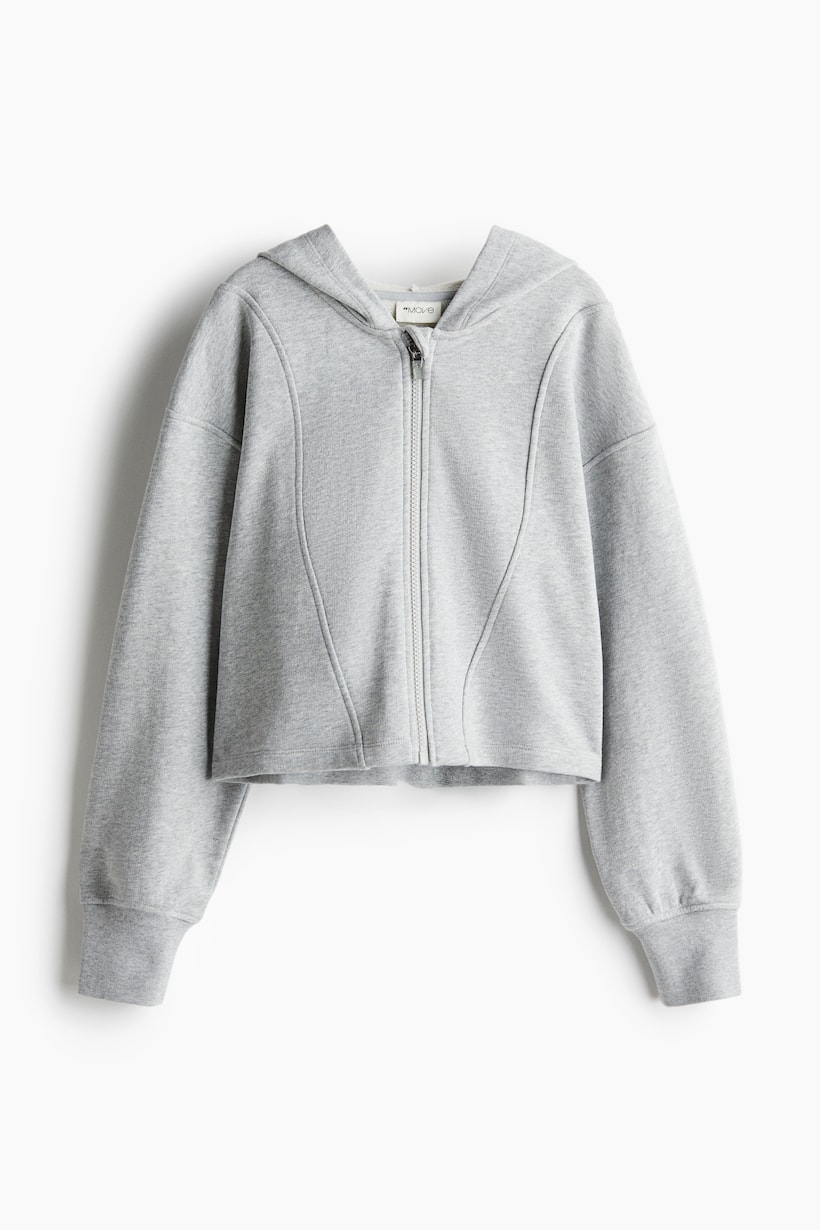 Sudadera deportiva corta con zíper - Gris jaspeado claro - Kids | H&M MX