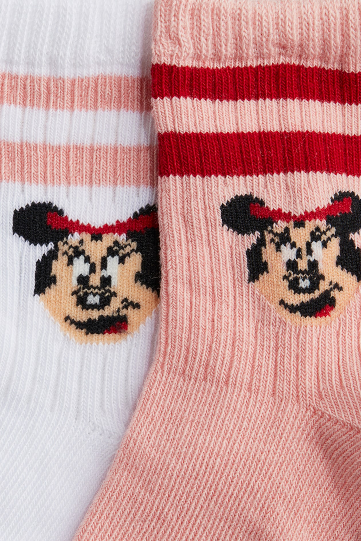 Pink/Minnie Mouse 2-Pack Intarsia-Motif Socks for kids | H&M US