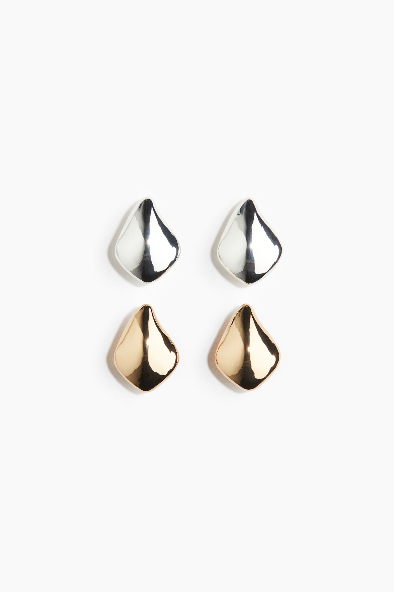 2 Pares de aretes de domo - Dorado/Plateado - Ladies | H&M MX