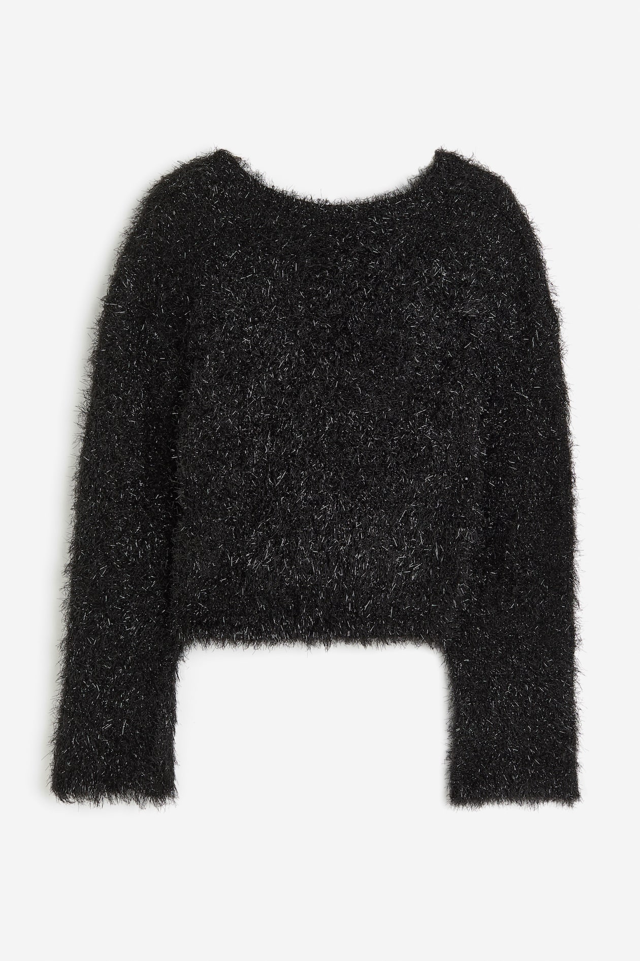 Women's Black Fluffy deep-back jumper | H&M IN
