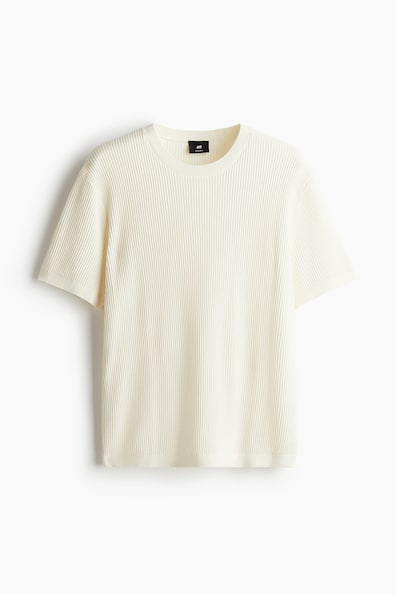 Playera Regular Fit en tejido acanalado - Crema - Men | H&M MX