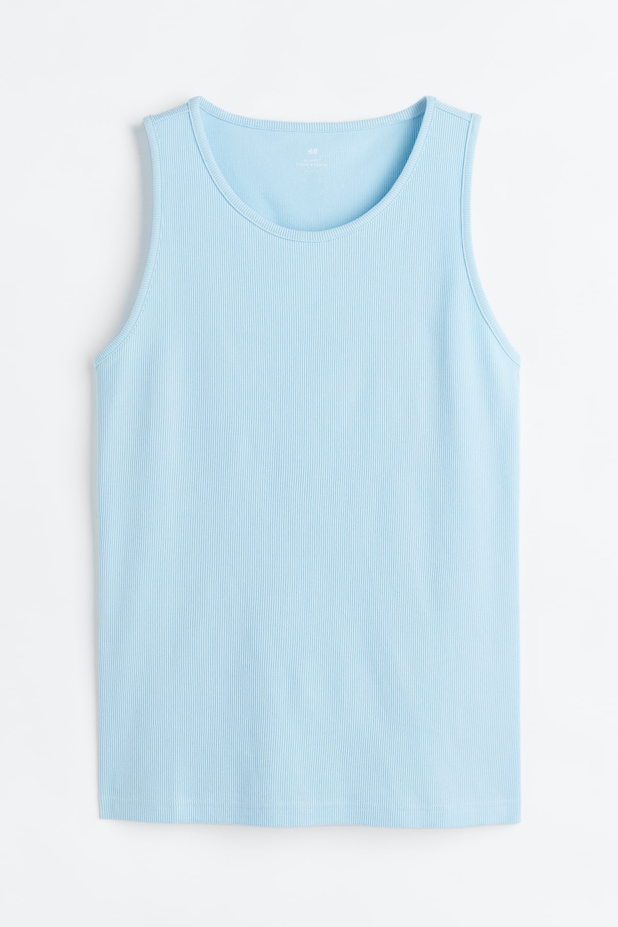Men’s Light blue Slim Fit Ribbed vest top | H&M IN
