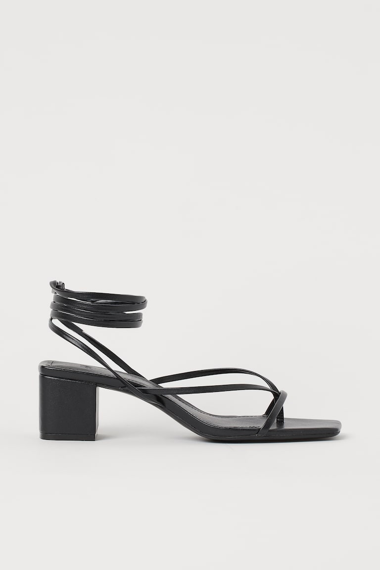 Tie-strap sandals - Black - Ladies | H&M GB