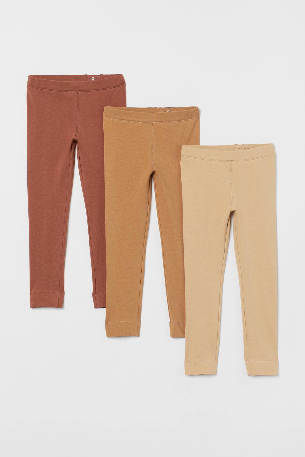 Tri para pamučnih helanki - Bež/smeđa - Kids | H&M RS