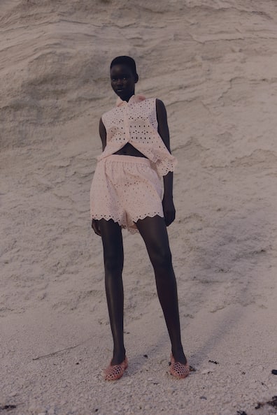 Camisa en bordado inglés - Rosa palo - Ladies | H&M MX