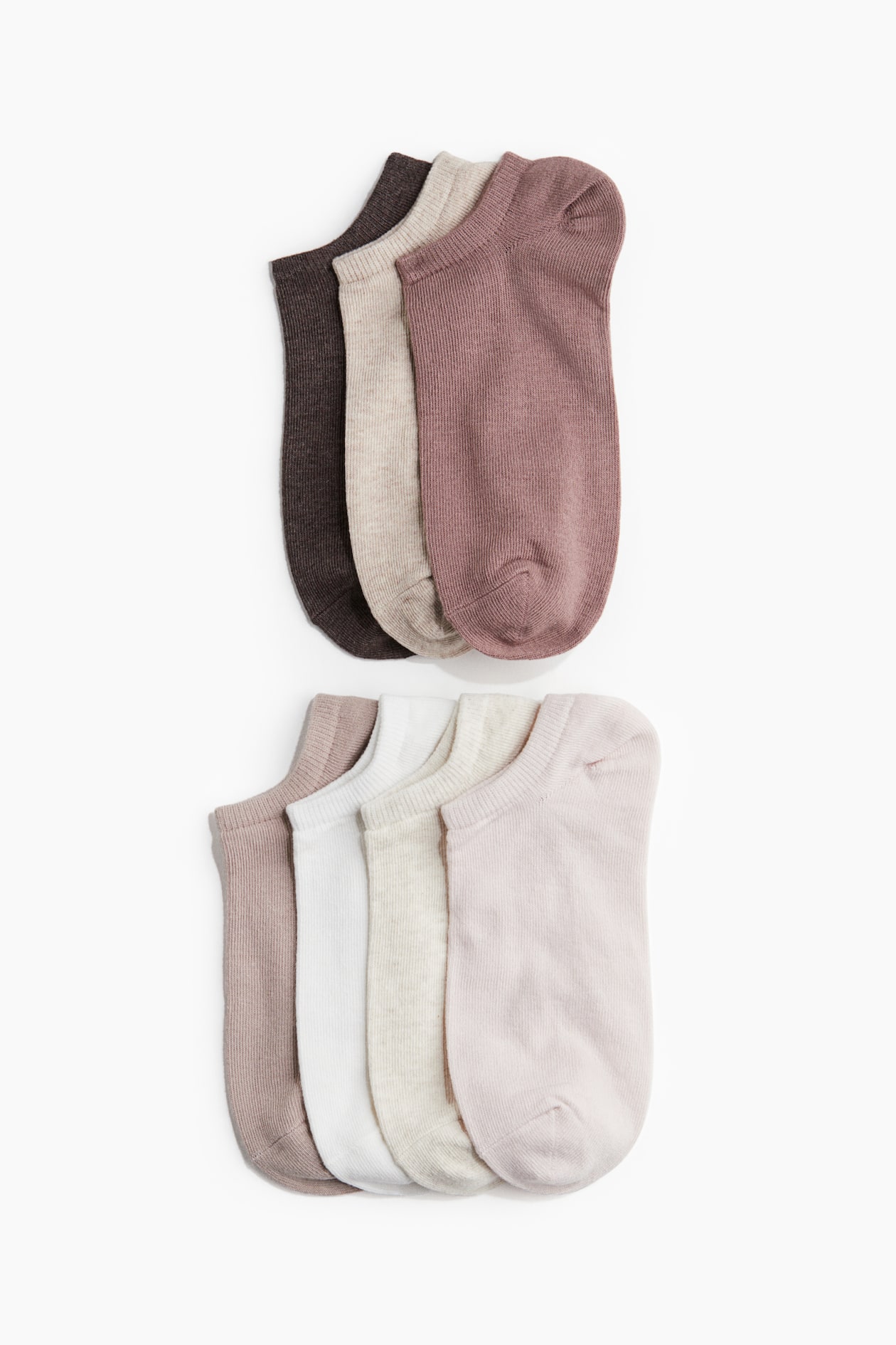 Women's Powder pink/Dark dusty pink 7-pack trainer socks | H&M IN