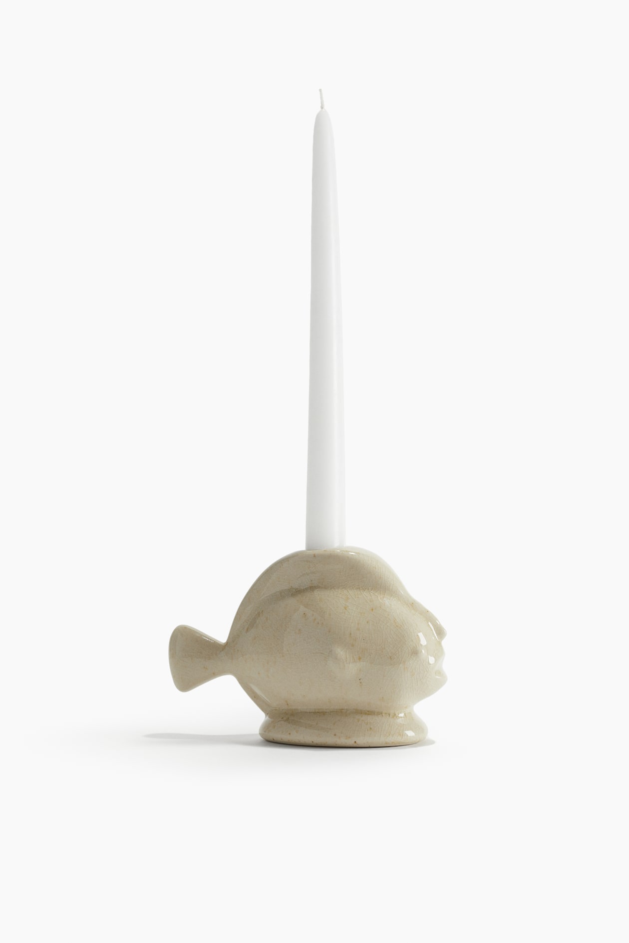 Light beige Fish-shaped Stoneware Candlestick at H&M Home | H&M US