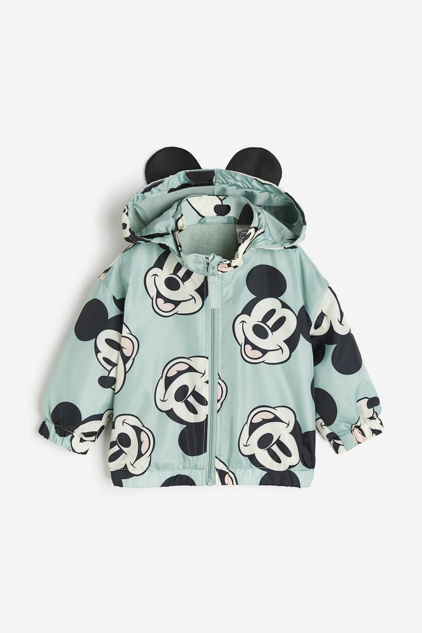 Light turquoise/Mickey Mouse Hooded Jacket for kids | H&M US