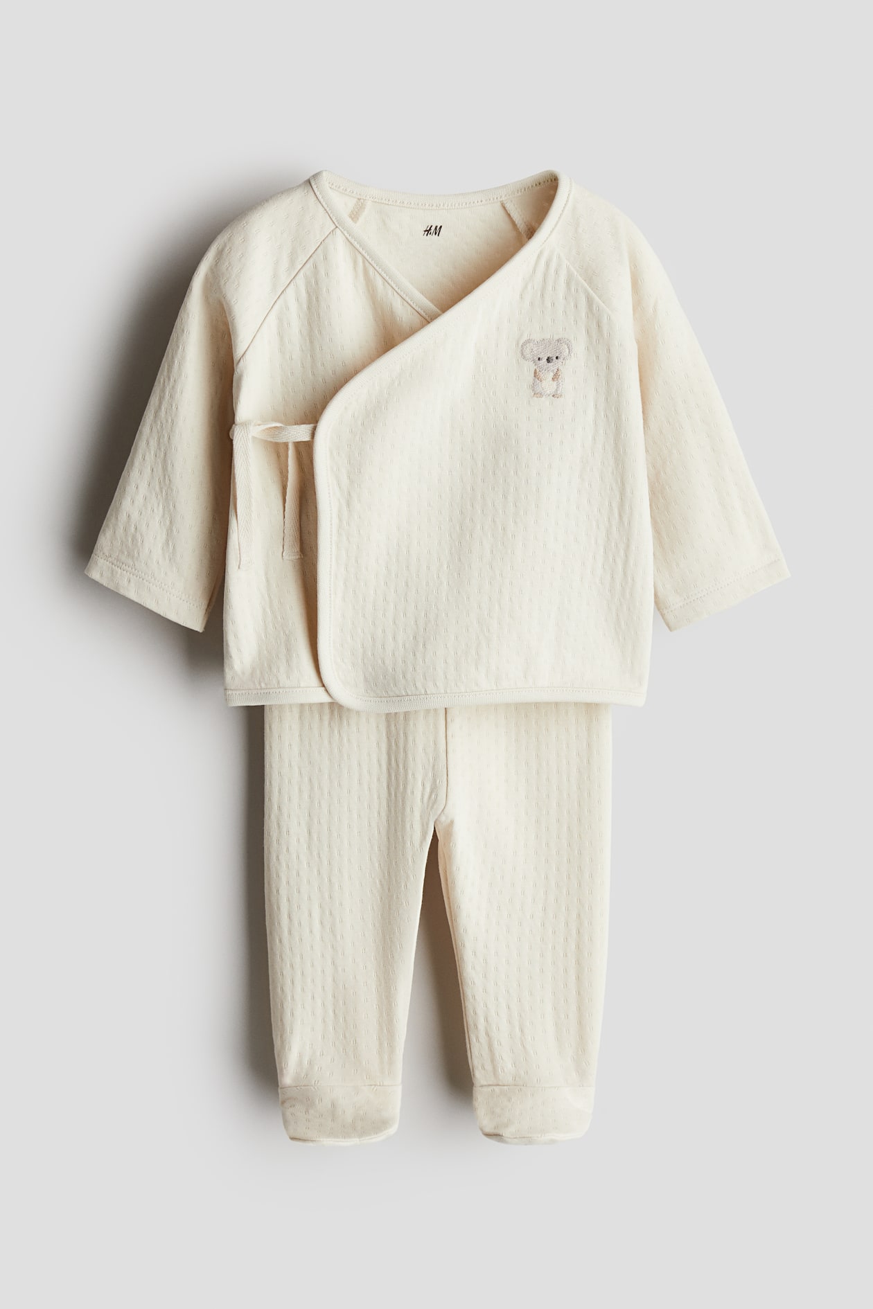 Cream/Koala 2-piece Cotton Jersey Set for kids | H&M AU