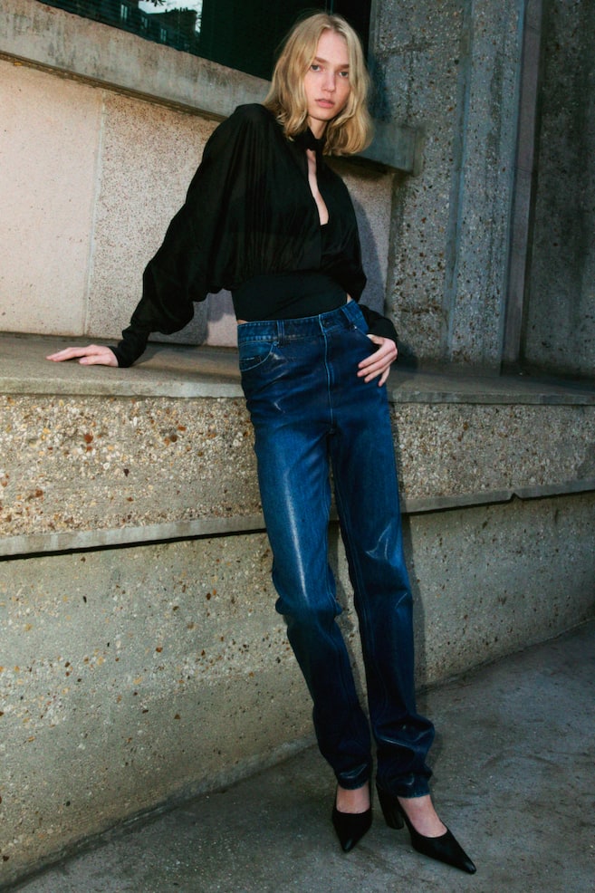 Shiny Jeans - Denim blue/shiny - Ladies | H&M US