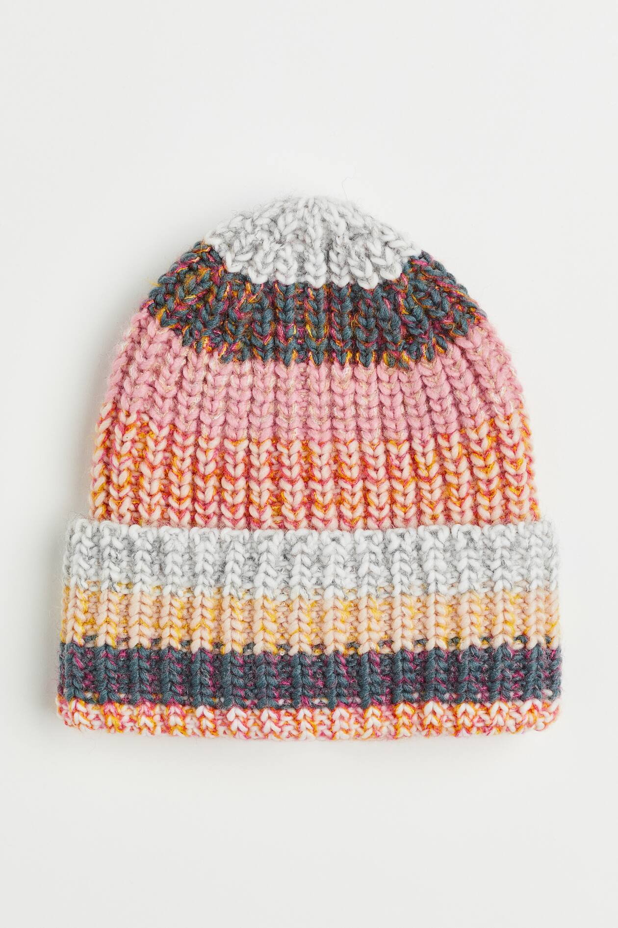 Rib-knit hat - Pink/Block-coloured - Kids | H&M IE