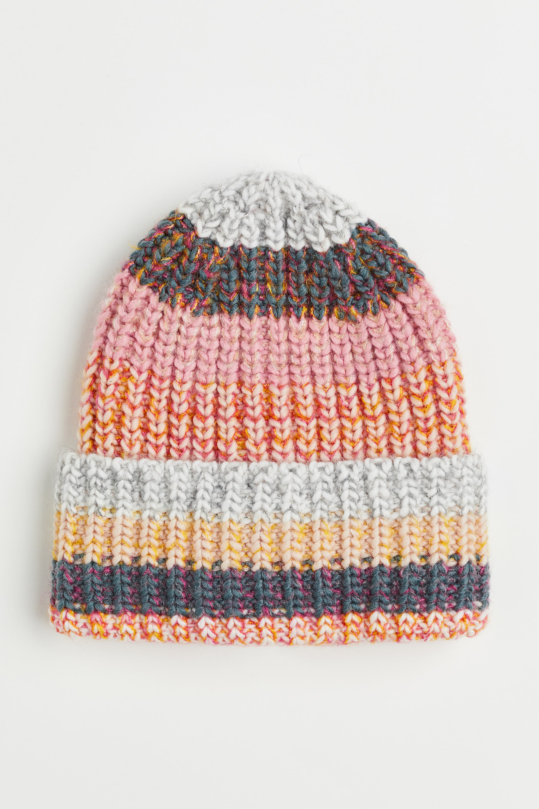 Rib-knit hat - Pink/Block-coloured - Kids | H&M IE