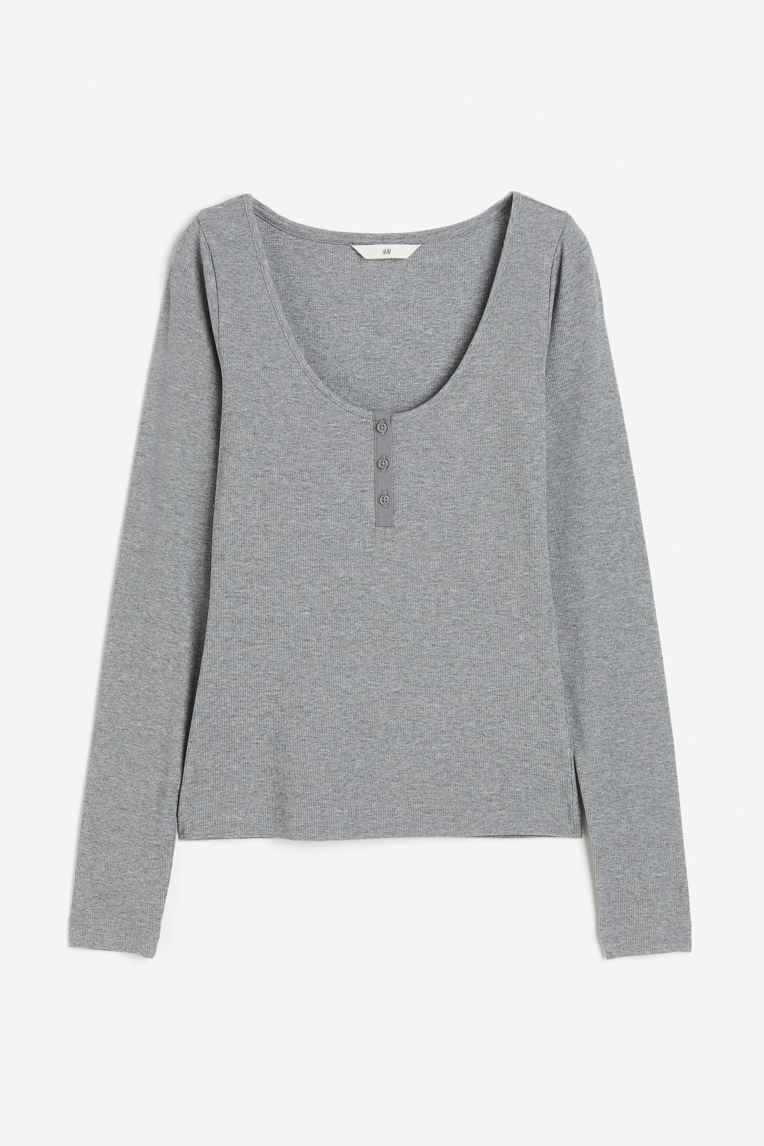 Henley top - Grey marl - Ladies | H&M