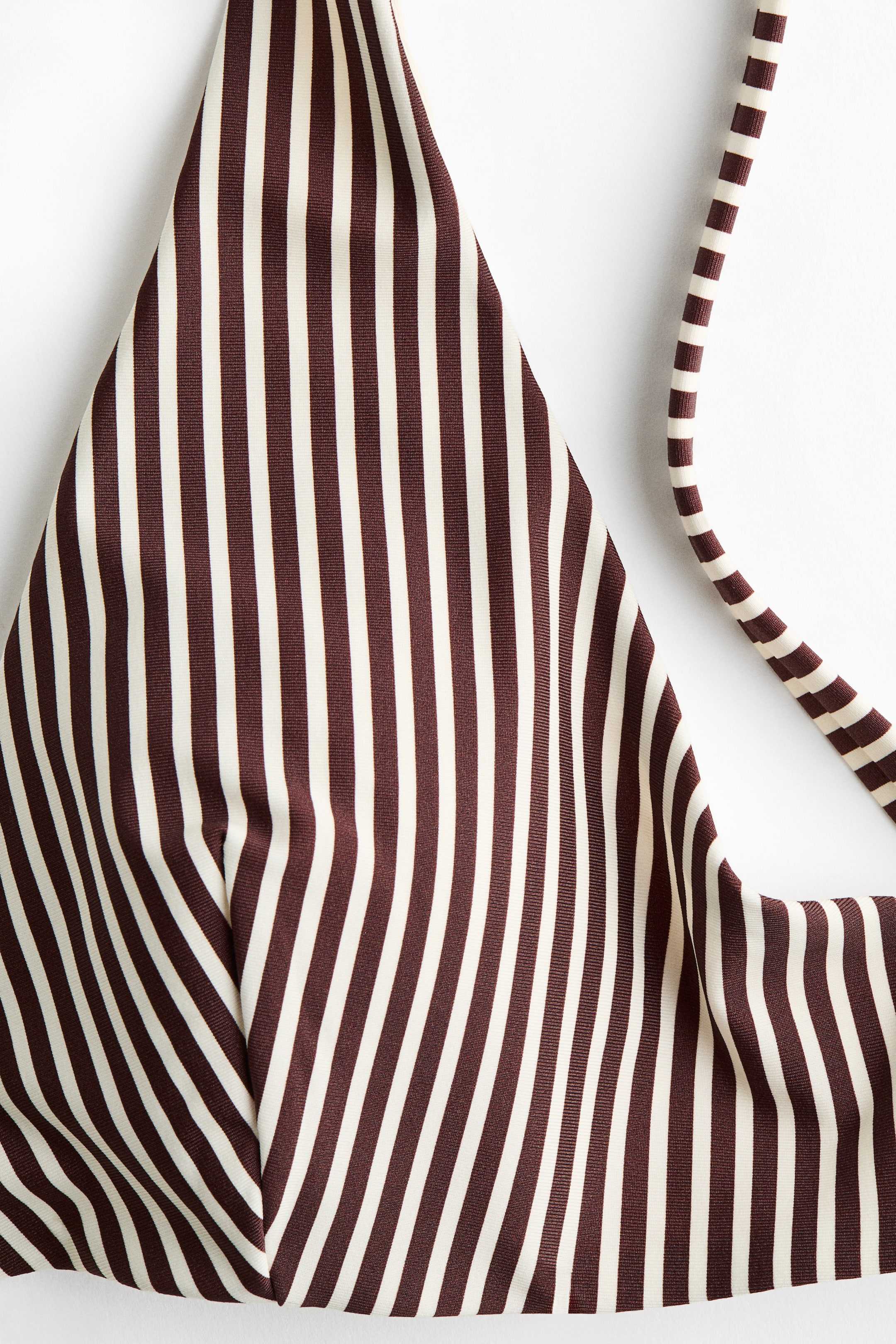 Women's Brown/White striped Padded triangle bikini top | H&M GB