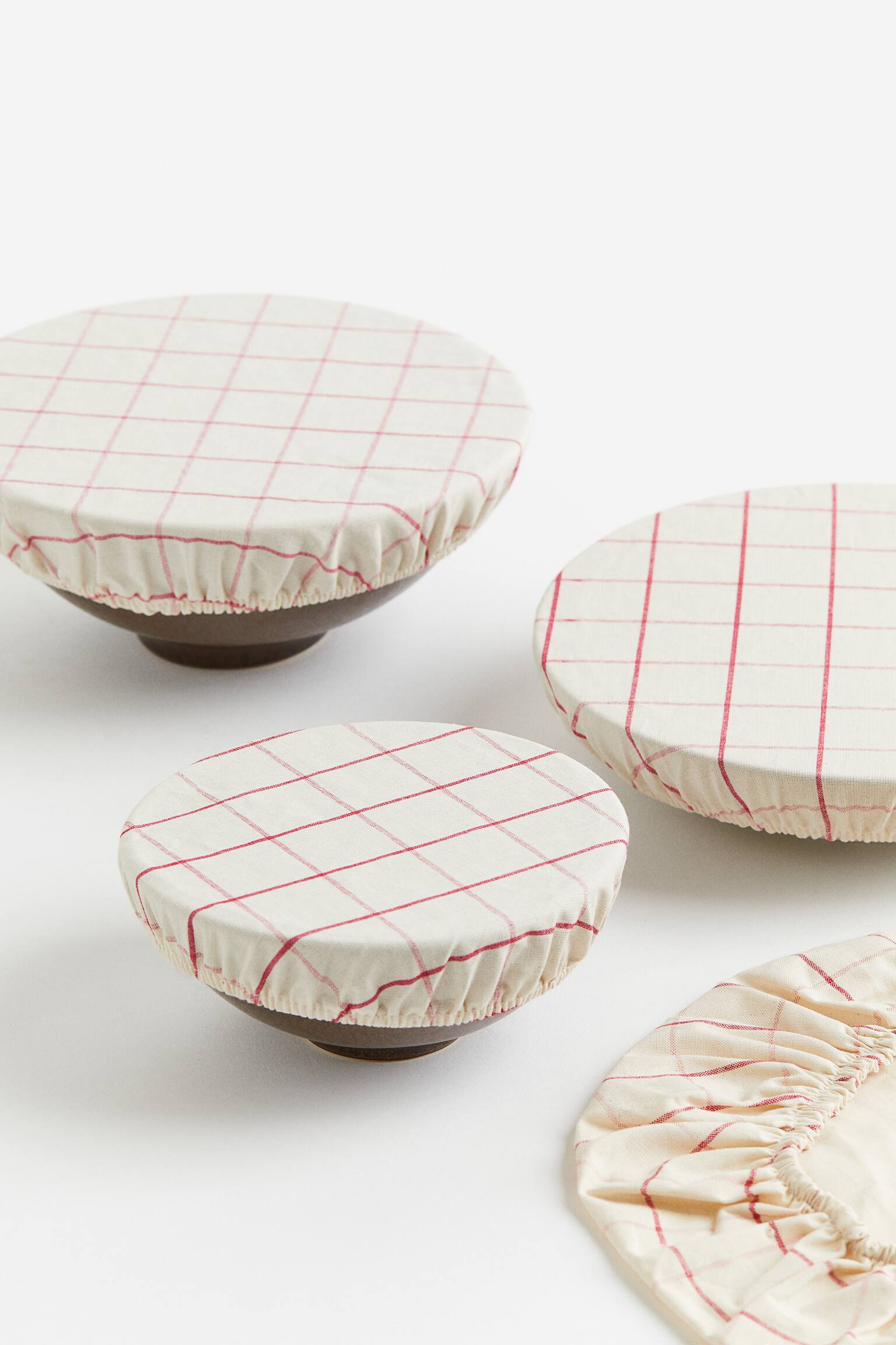 2-pack small reusable bowl covers - Red/Checked - Home All | H&M GB