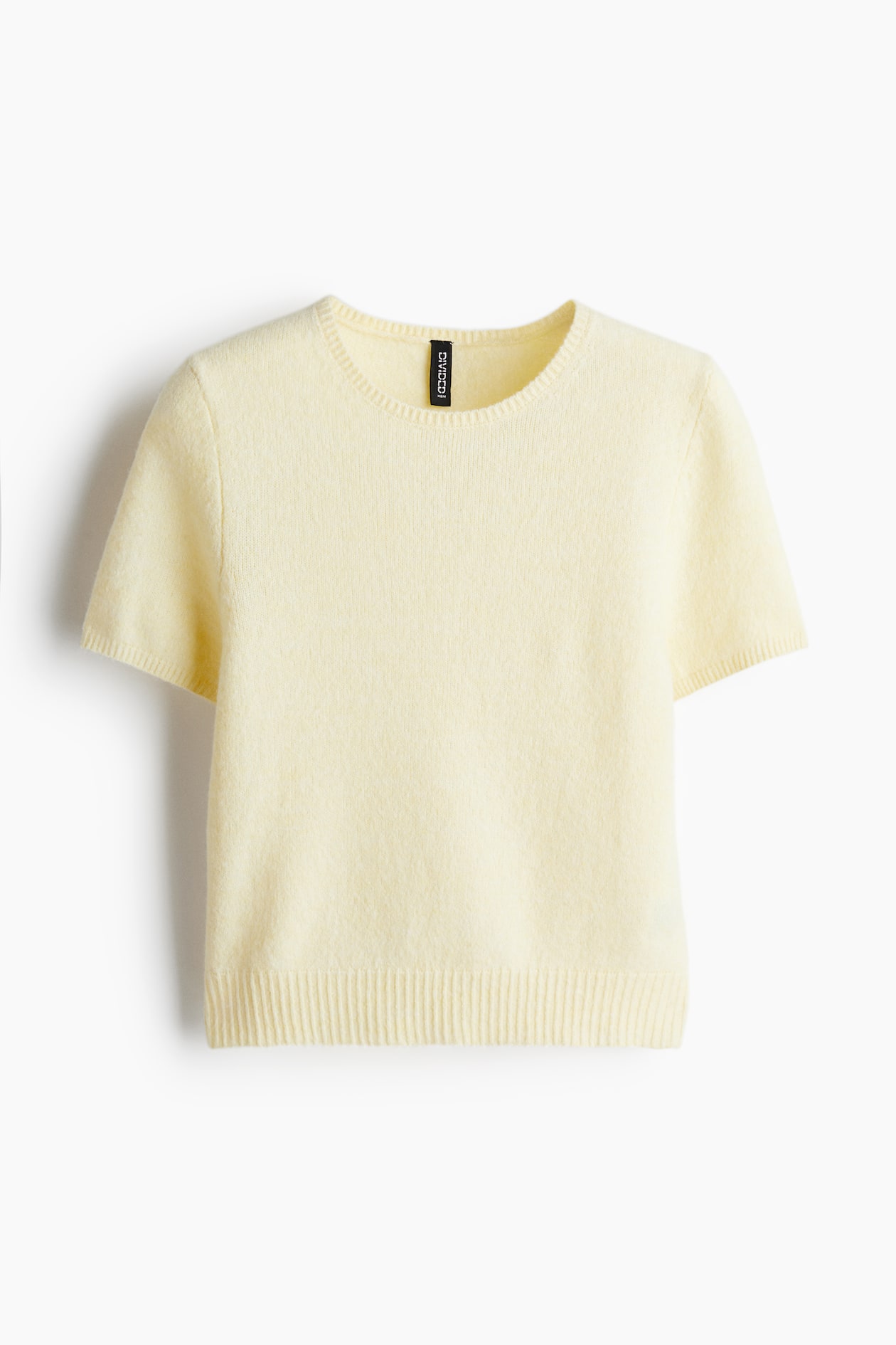 Women's Light yellow Fine-Knit T-Shirt - Slim | H&M CA