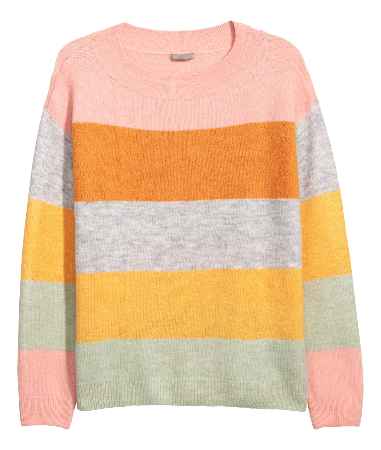 H&M+ Knit Sweater - Apricot/color-block - Ladies | H&M US