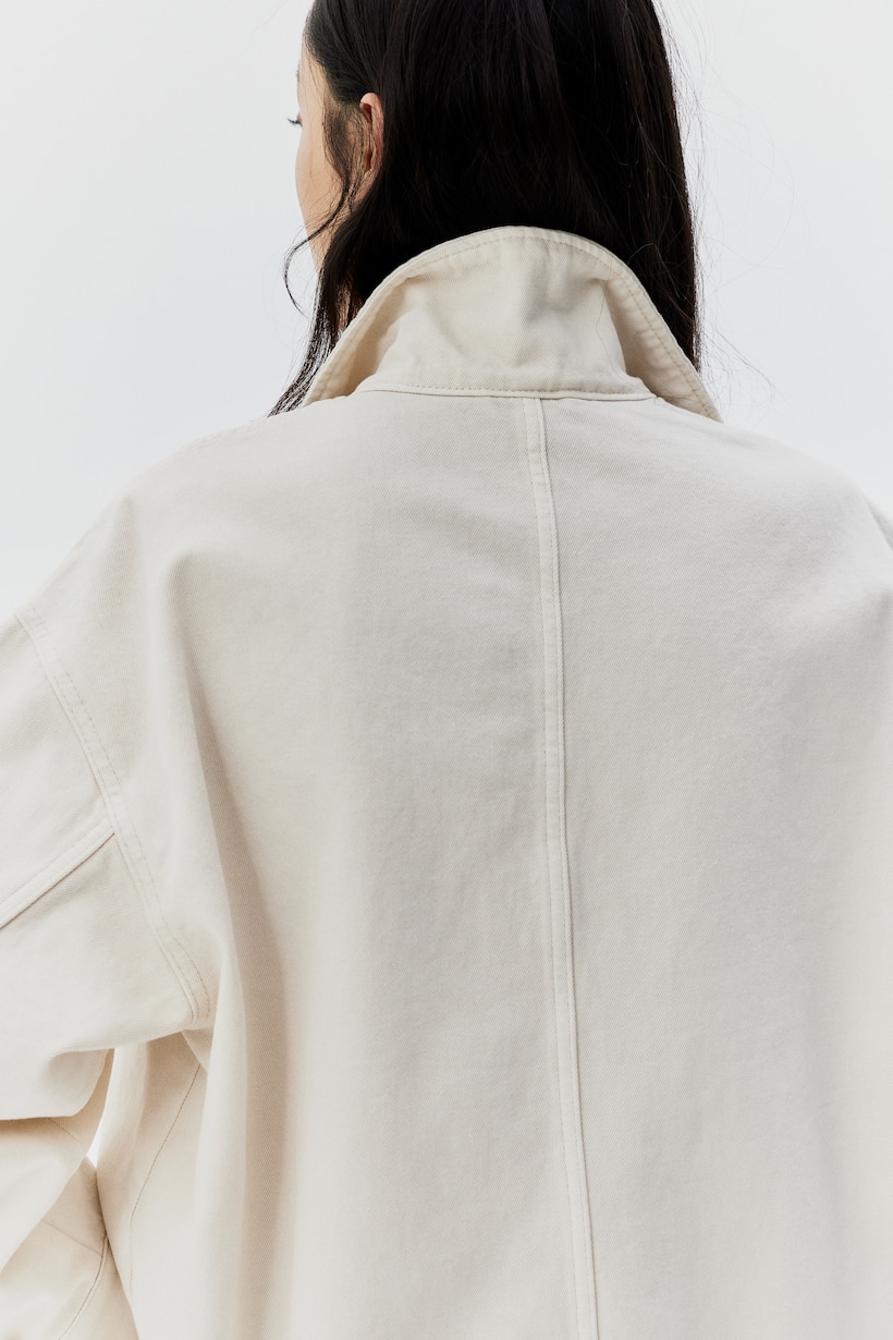 Oversized popover denim shirt - White - Ladies | H&M GB