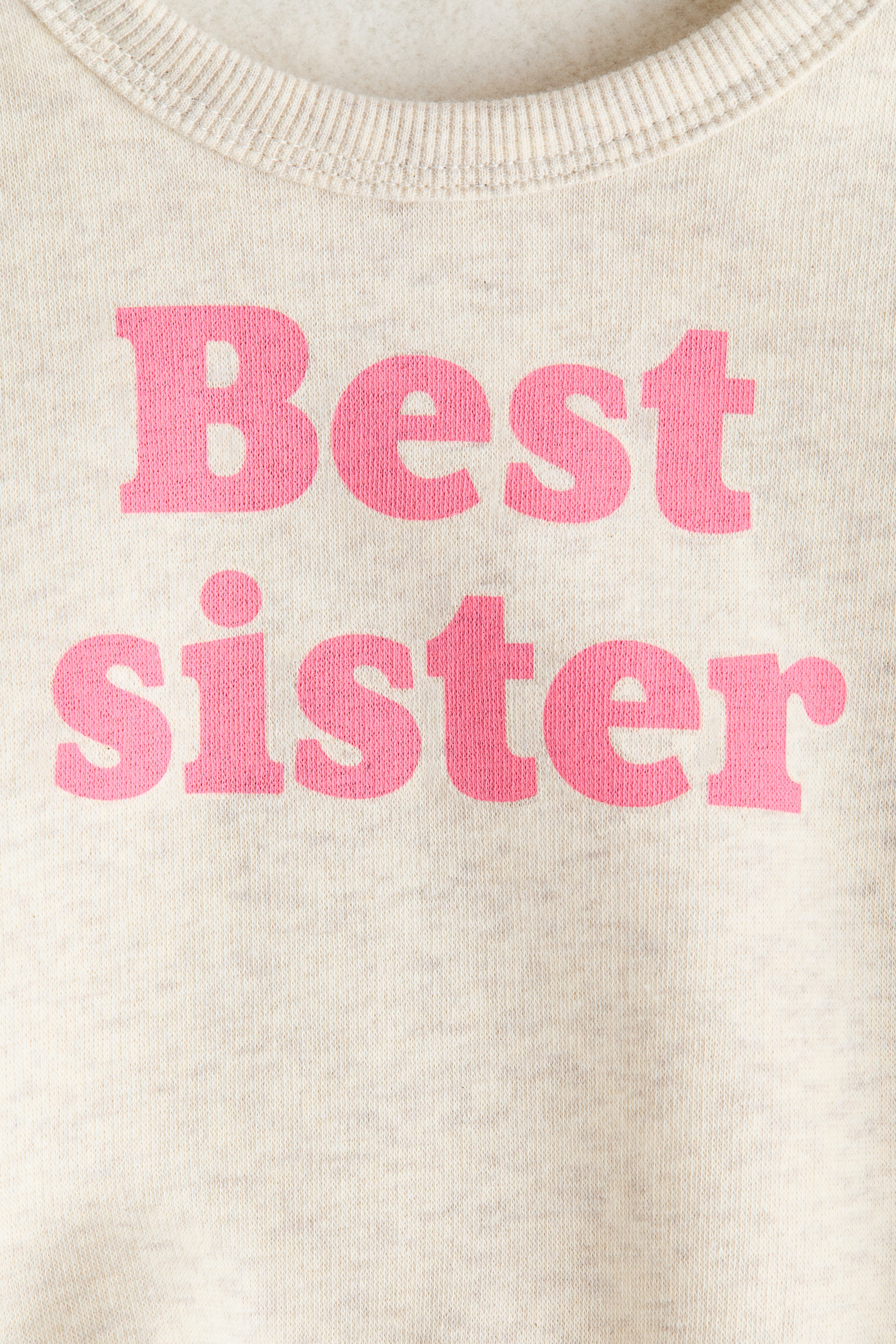 Light beige/Best Sister Printed Sweatshirt for kids | H&M CA