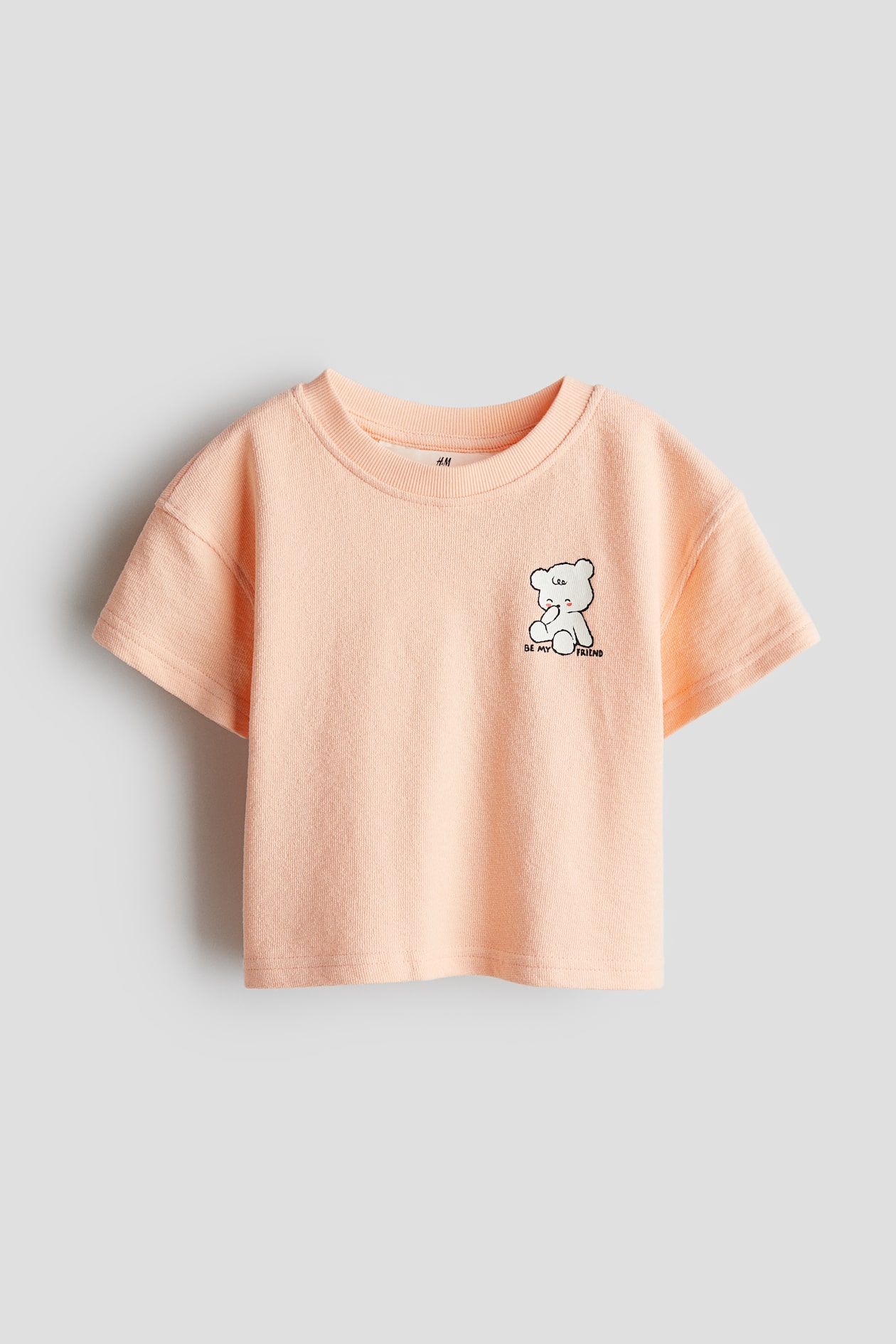 Boxy Top - Peach/teddy bear - Kids | H&M US