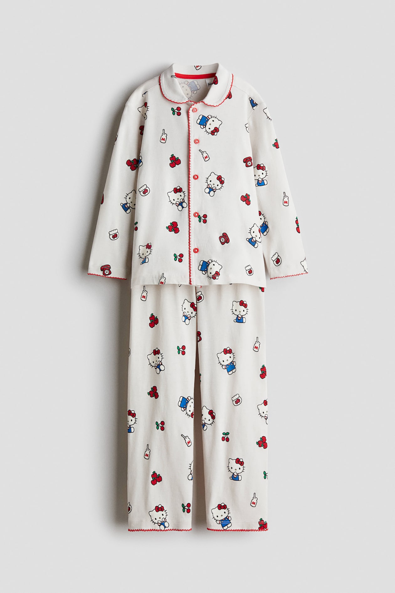Pamuklu ve Baskılı Pijama Takımı - Beyaz/Hello Kitty - ÇOCUK | H&M TR