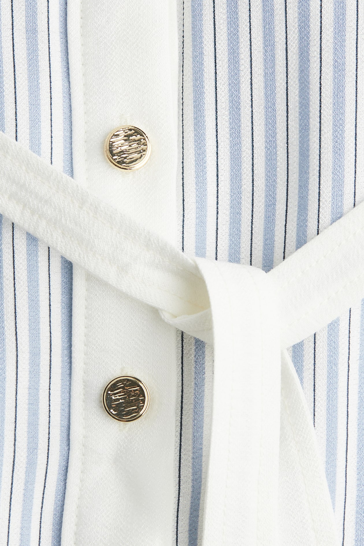 Robe chemisier avec ceinture à nouer - Bleu clair/rayé - FEMME | H&M CA