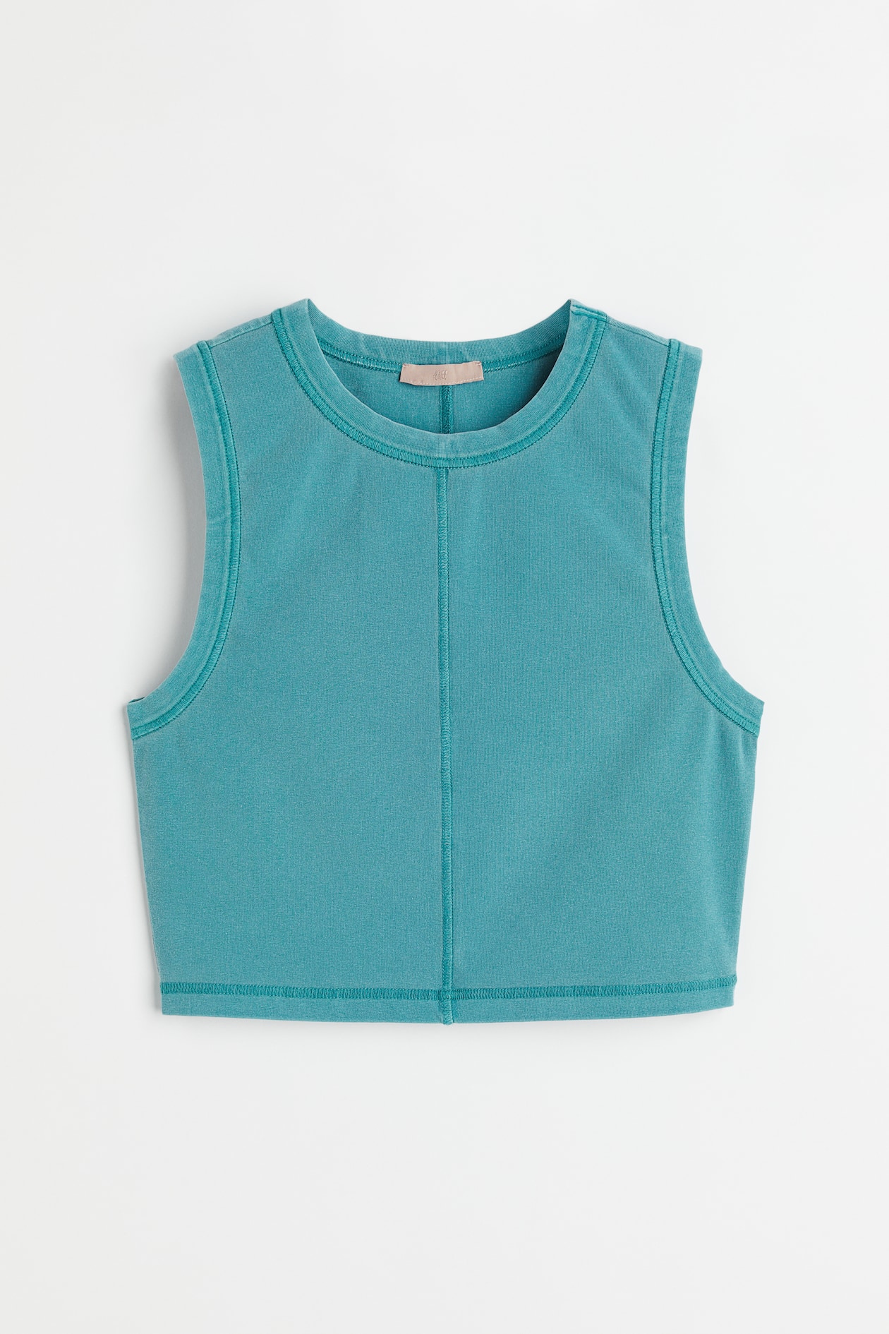 Sleeveless cropped top - Dark turquoise - Ladies | H&M GB
