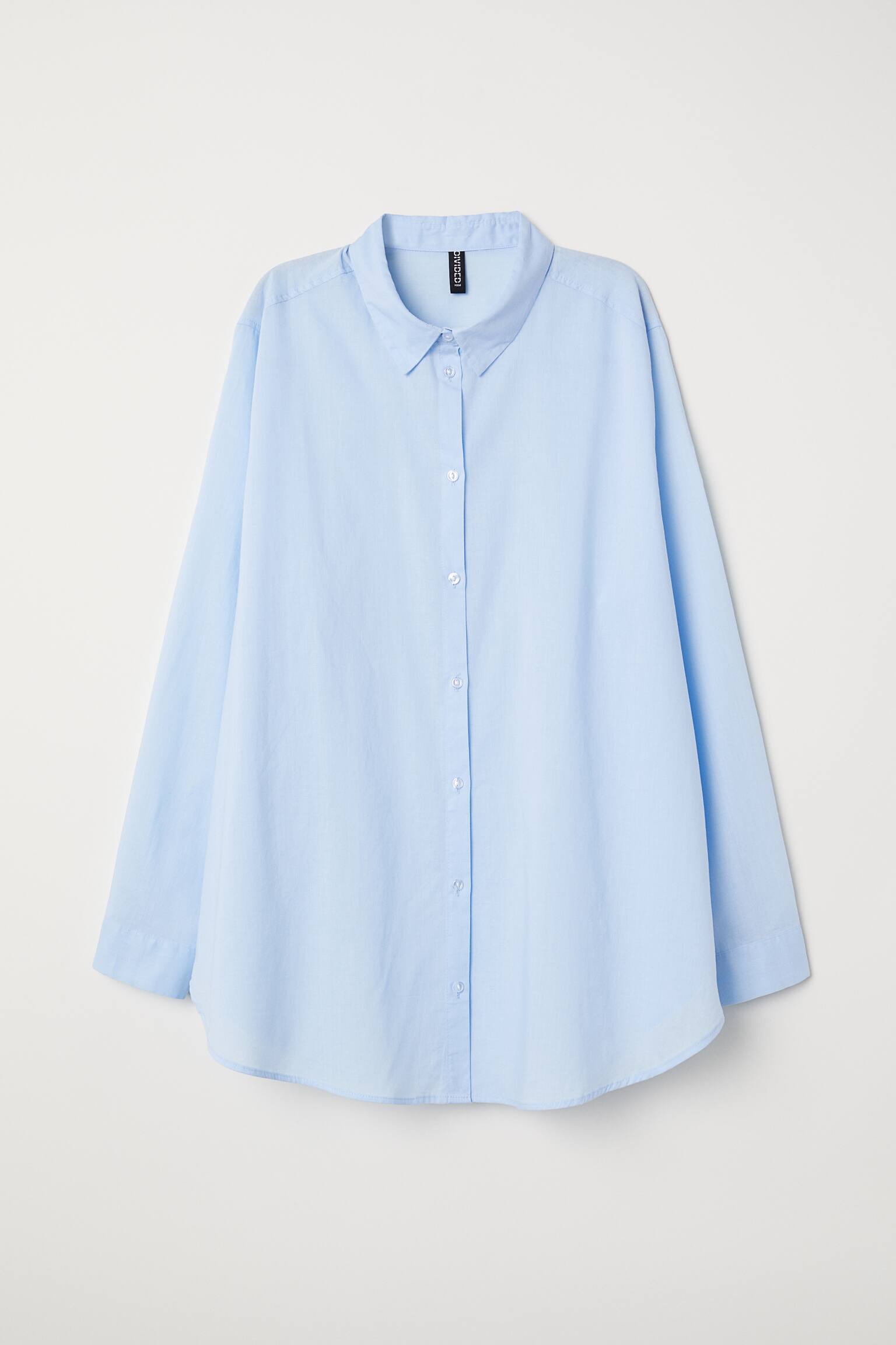 H&M+ Cotton Shirt - Light blue - Ladies | H&M US