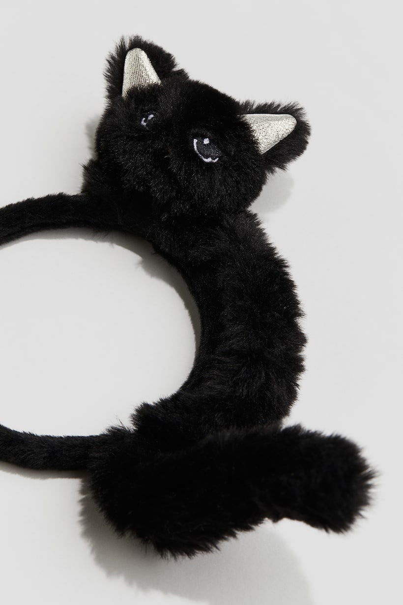 Fluffy Alice band - Black/Cat - Kids | H&M GB
