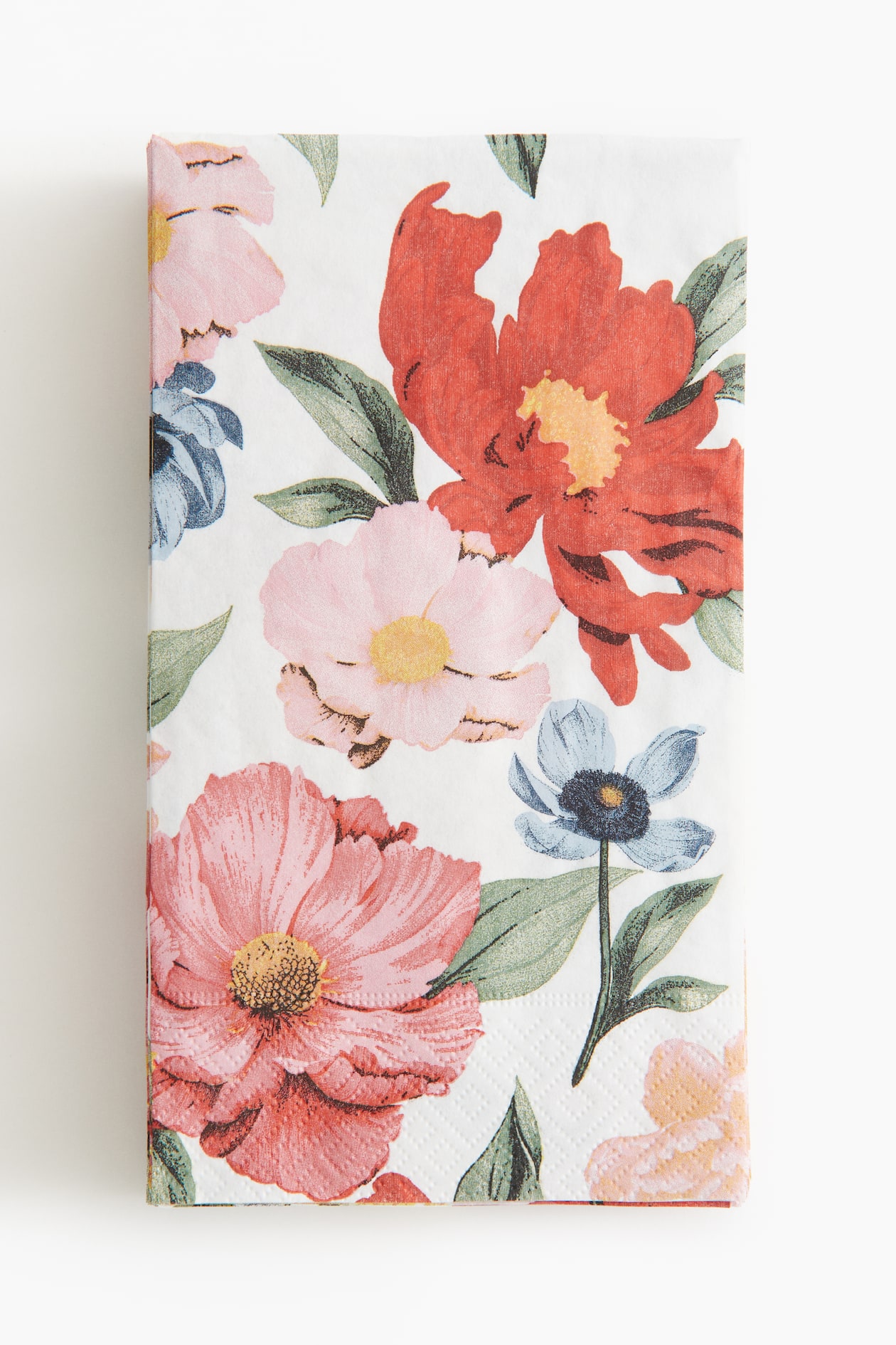 Set van 15 papieren servetten - Wit/bloemen - HOME | H&M NL