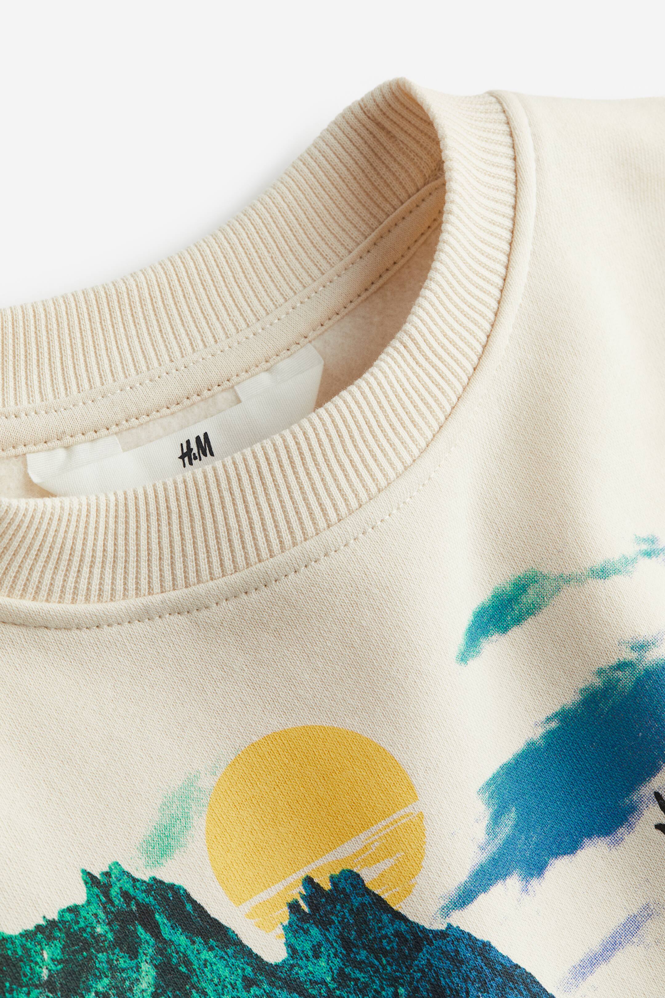 Oversized Sweatshirt - Naturweiß/Adventure Ahead - Kids | H&M AT