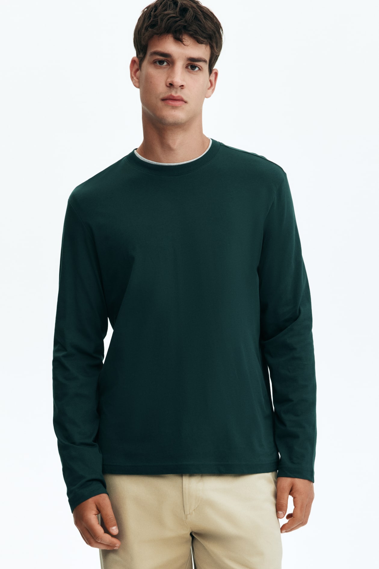 Regular Fit Jersey top - Forest green - Men | H&M IN
