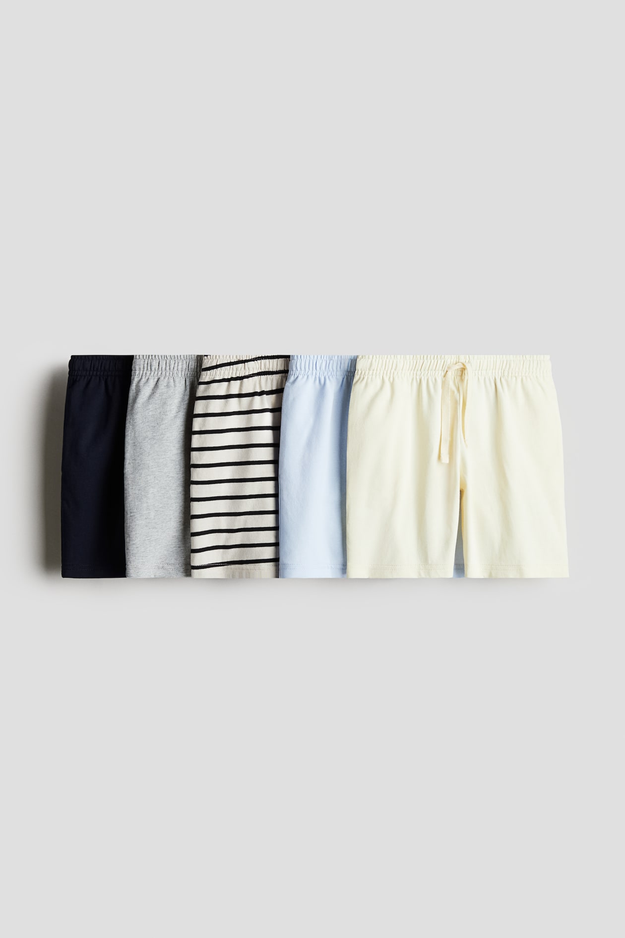Lot de 5 shorts en jersey de coton - Jaune clair/rayé - Kids | H&M CA