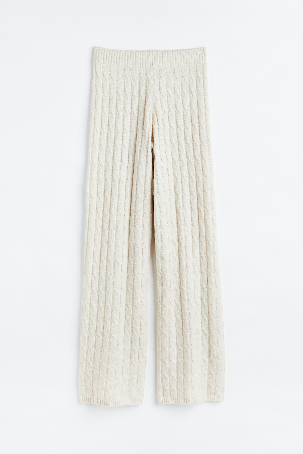 Cable-knit trousers - Natural white - Ladies | H&M GB