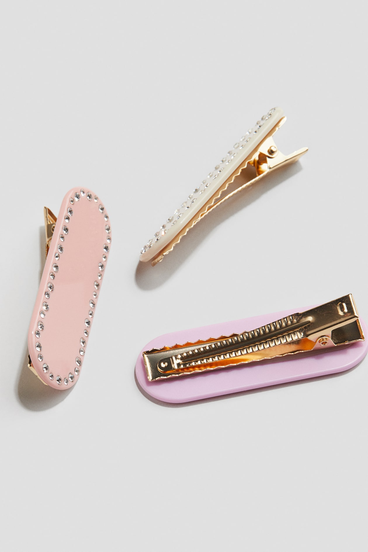 Light pink/Beige 3-pack hair clips for kids | H&M GB