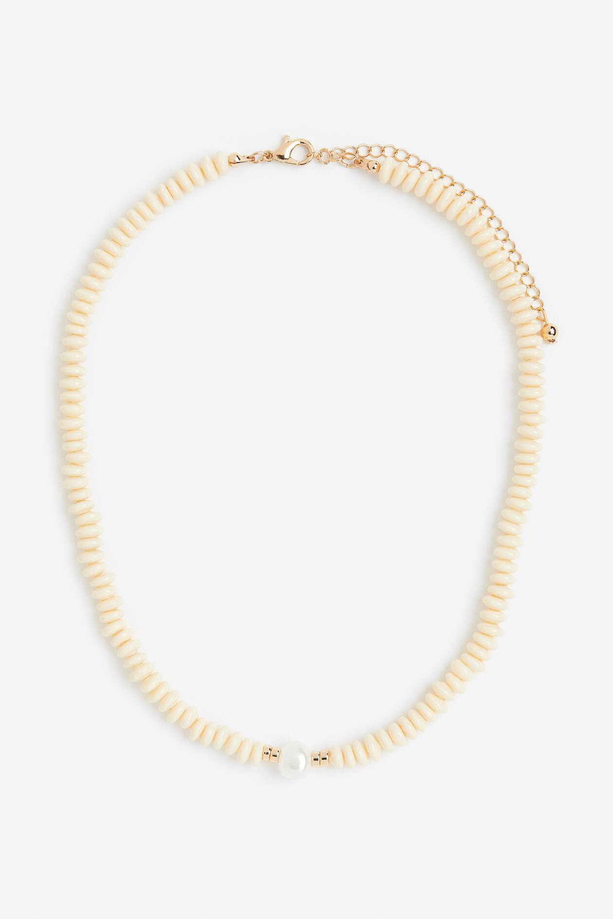 Collier avec perles fantaisie - Beige clair - FEMME | H&M FR