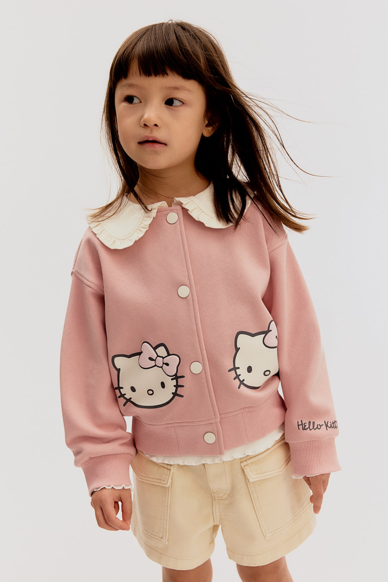 Printed Sweatshirt Cardigan - Pink/Hello Kitty - Kids | H&M US