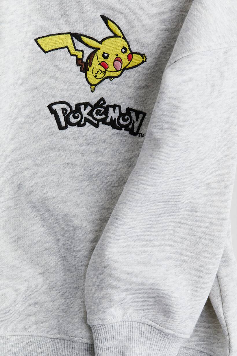 Hoodie with Motif - Gray melange/Pokémon - Kids | H&M US