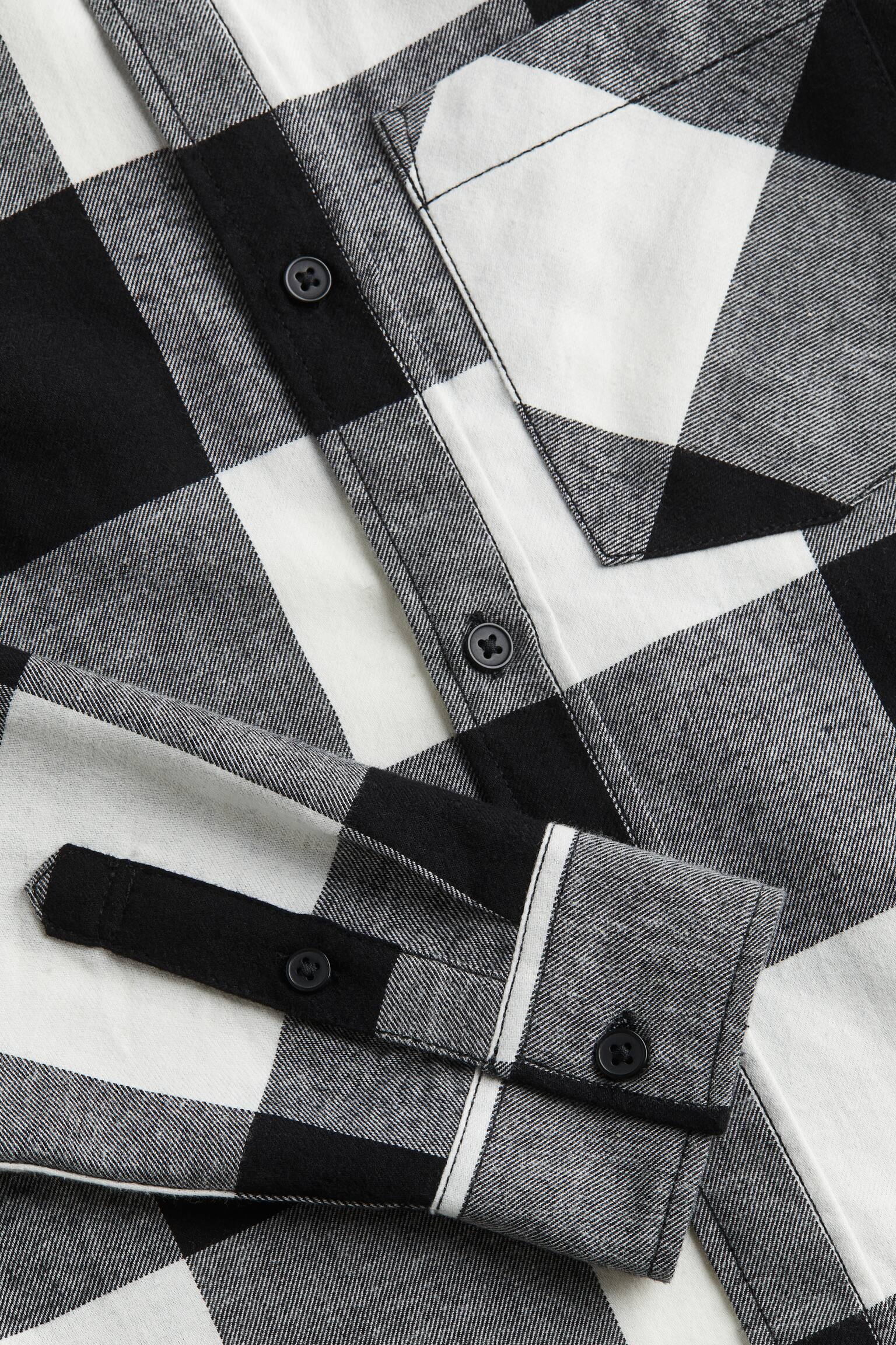 Black/checked Cotton Flannel Shirt for kids | H&M US